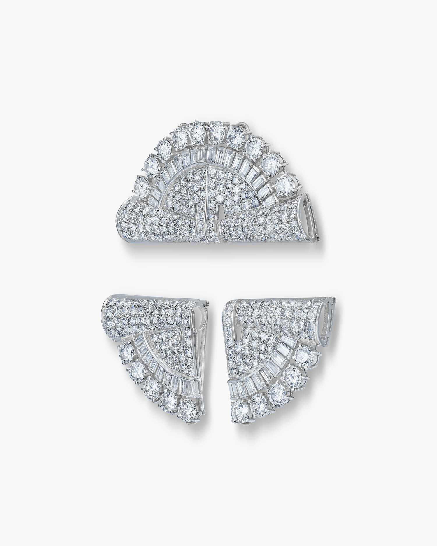 Art Deco Diamond Triple Clip Brooch – Ronald Abram