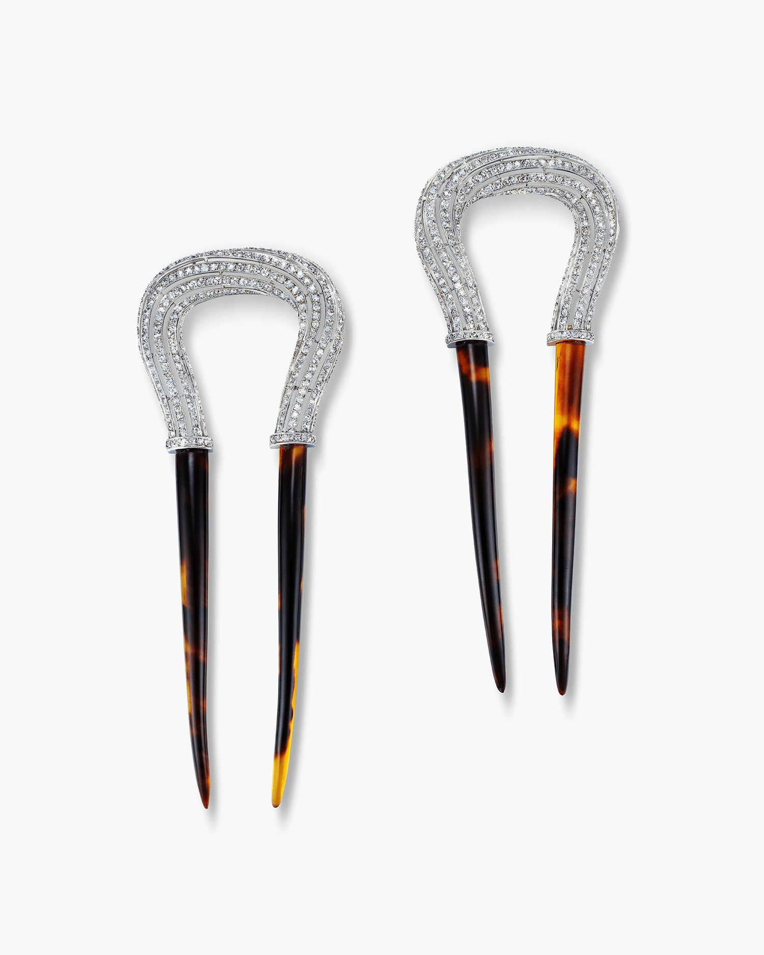 Edwardian Diamond and Tortoise Shell Hair Combs by Boucheron – Ronald Abram