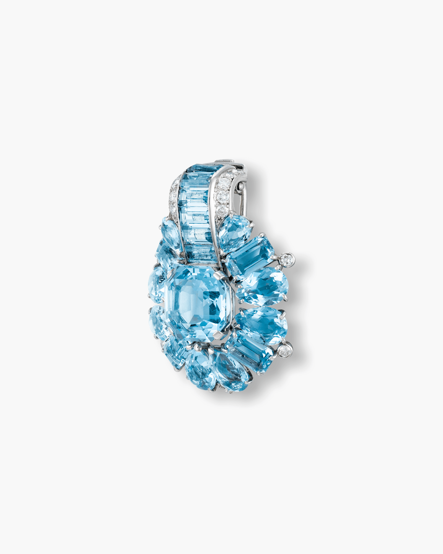 Art Deco Aquamarine and Diamond Clip Brooch by Cartier – Ronald Abram