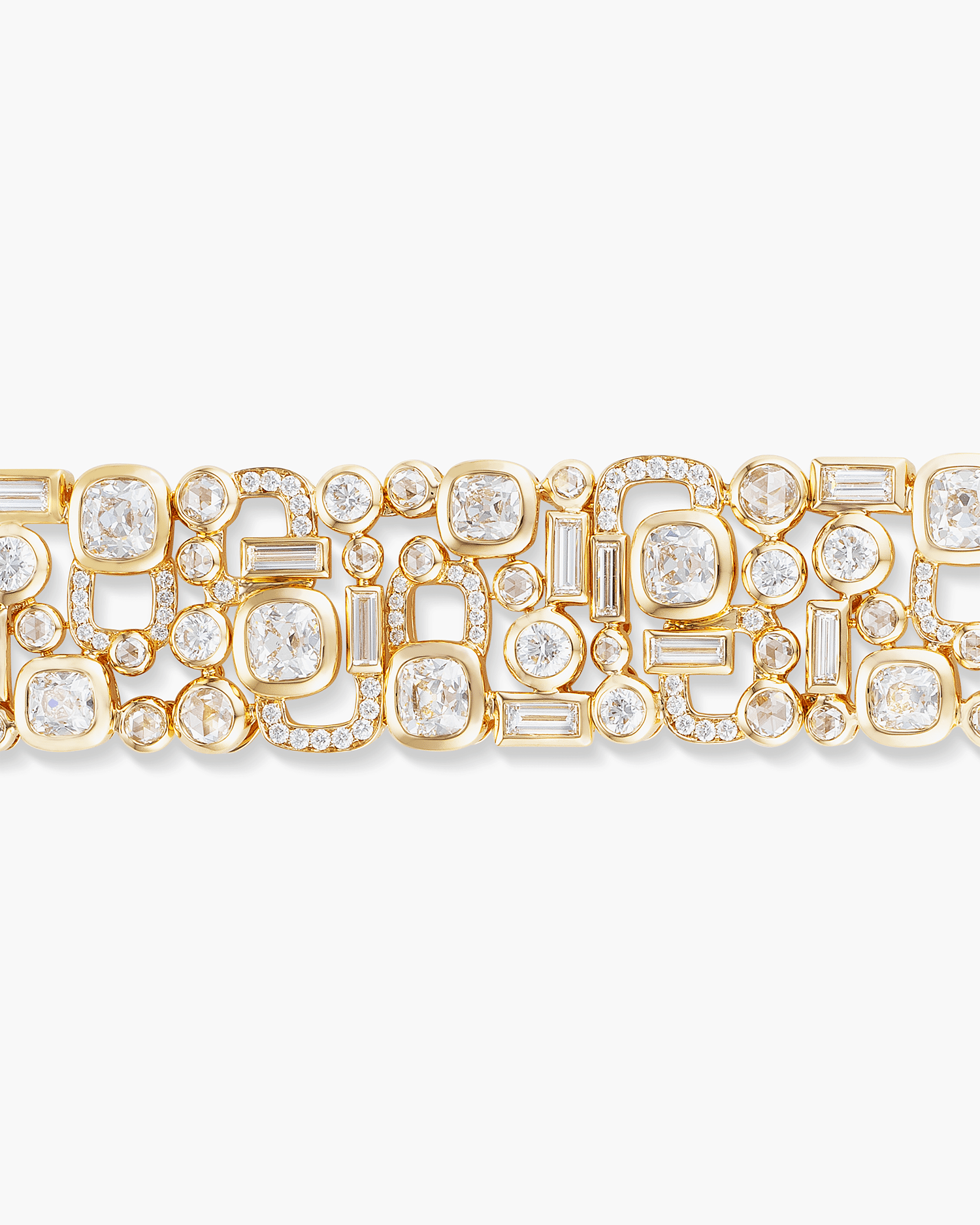 Antique Cushion Cut Diamond Arch Bracelet – Ronald Abram