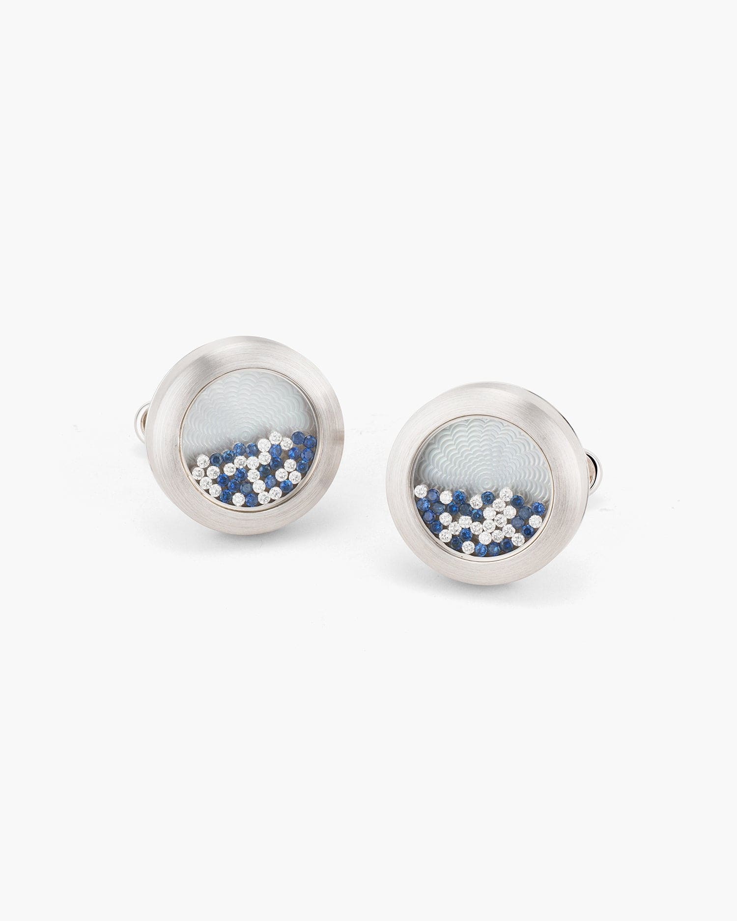 Sapphire, Diamond and Mother of Pearl Floating Cufflinks – Ronald Abram