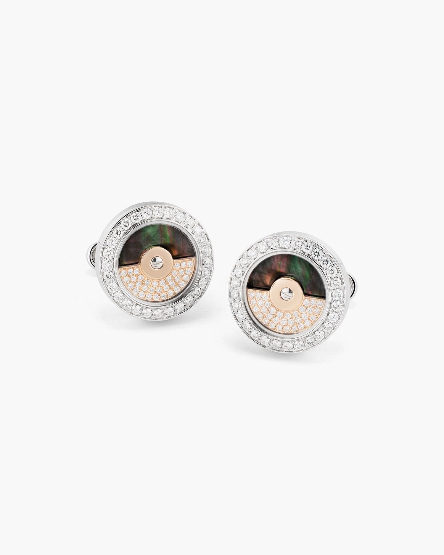 Diamond and Mother of Pearl Rotor Cufflinks – Ronald Abram