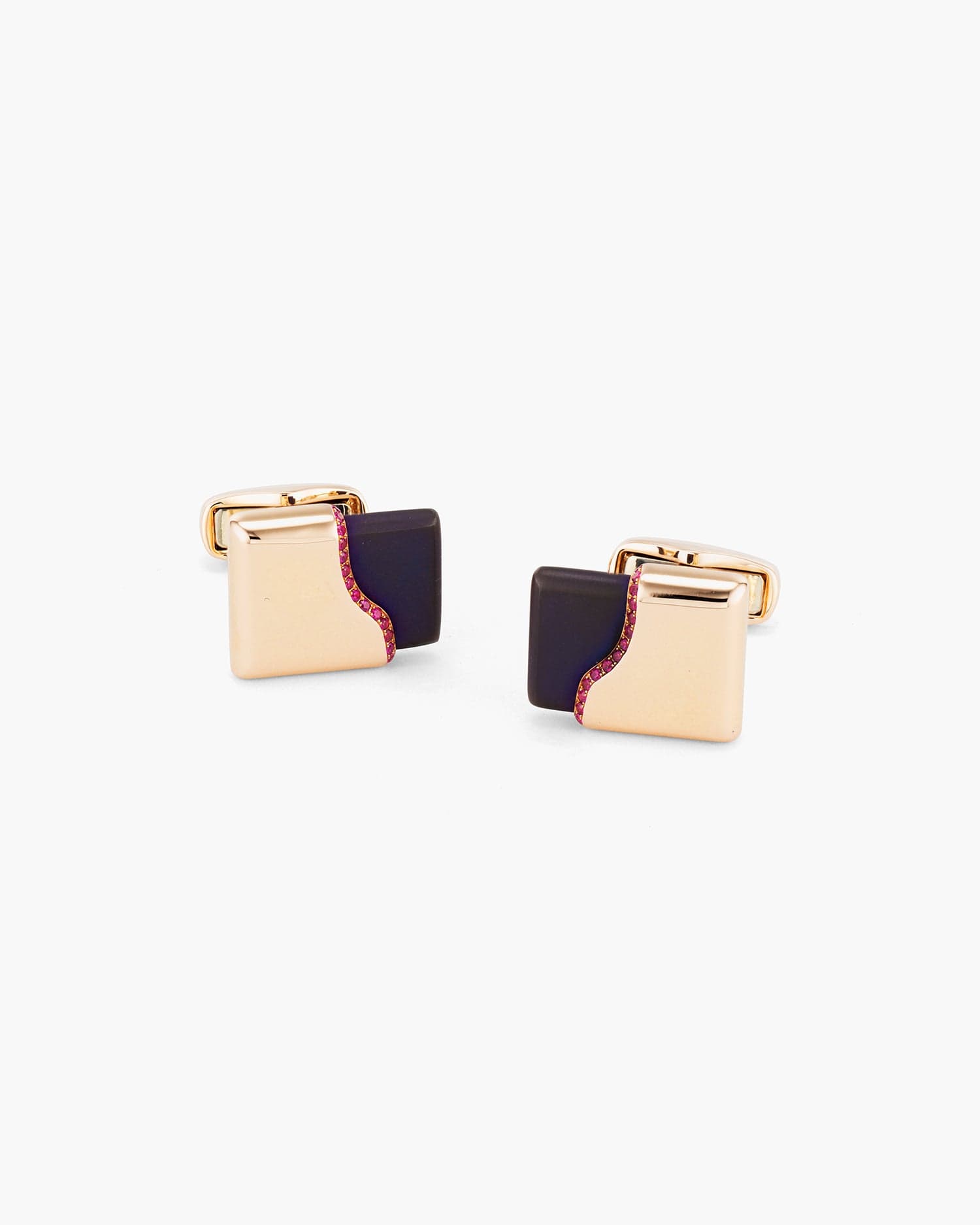 Ruby and Purple Titanium Case Cufflinks – Ronald Abram
