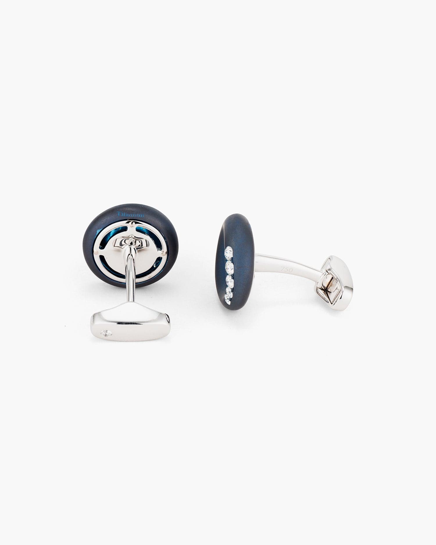 Diamond and Blue Titanium Cufflinks – Ronald Abram