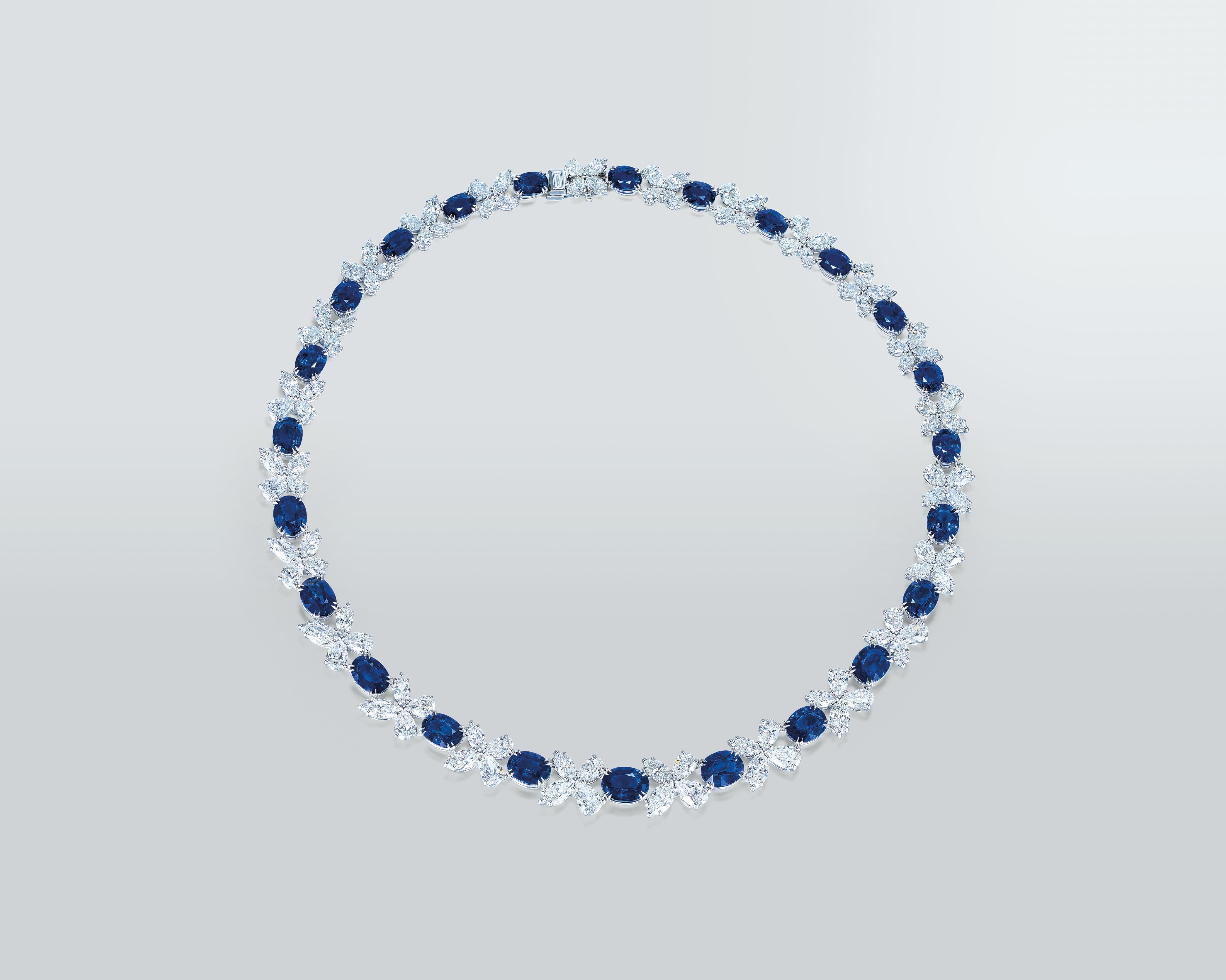 Oval Shape Sapphire and Diamond Necklace – Ronald Abram