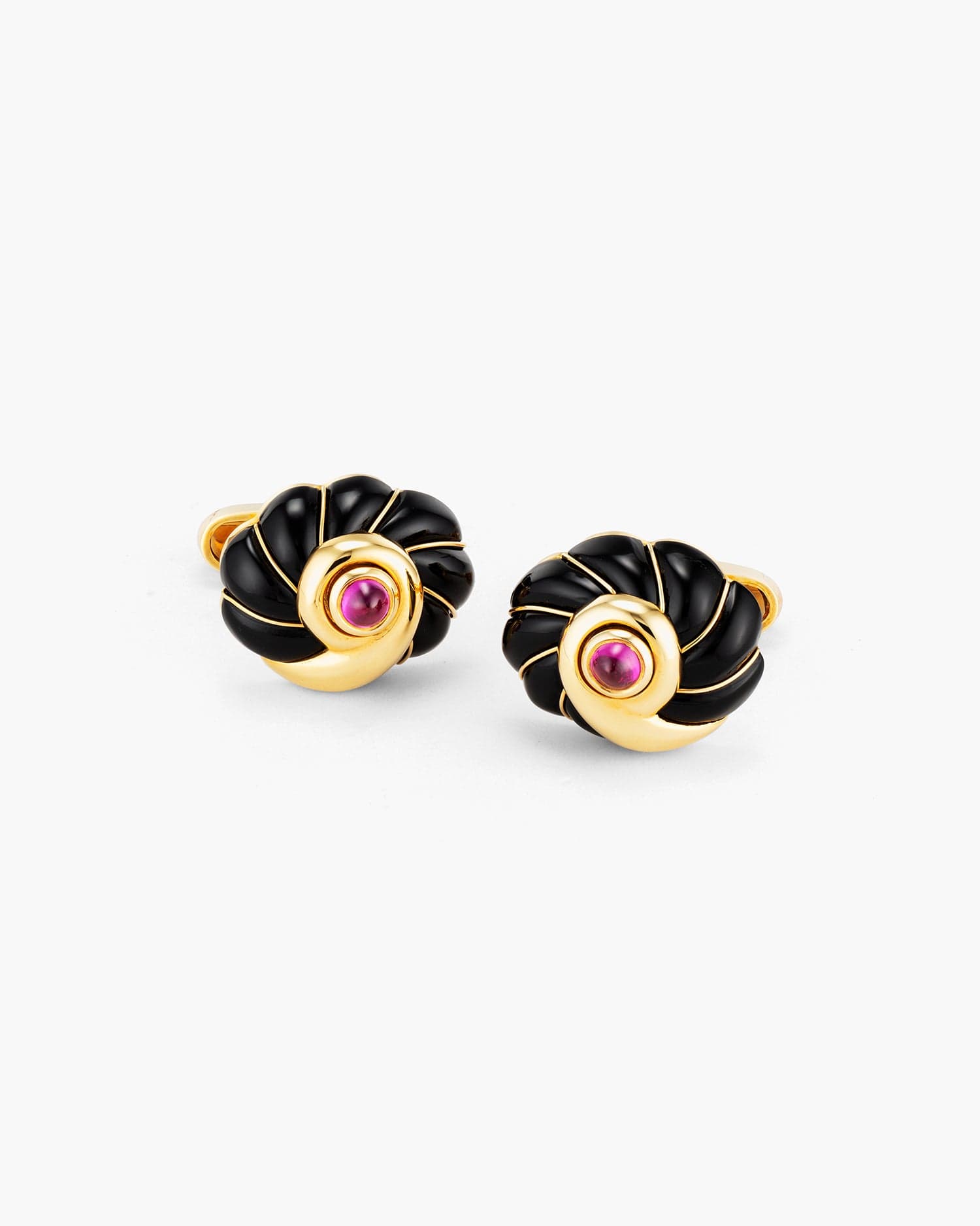 Ruby and Onyx Fan Cufflinks – Ronald Abram