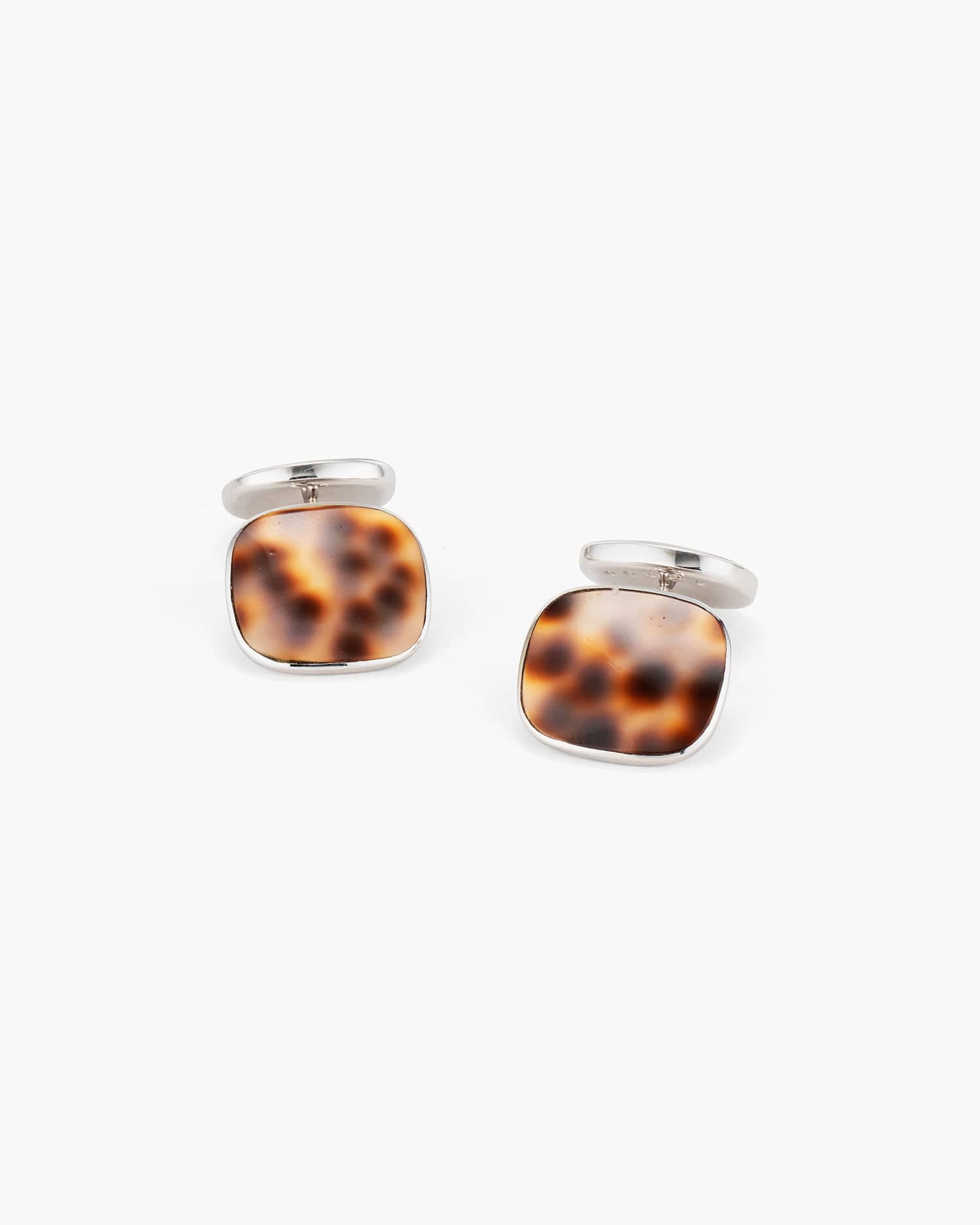 Cowrie Shell Cufflinks set in White Gold – Ronald Abram