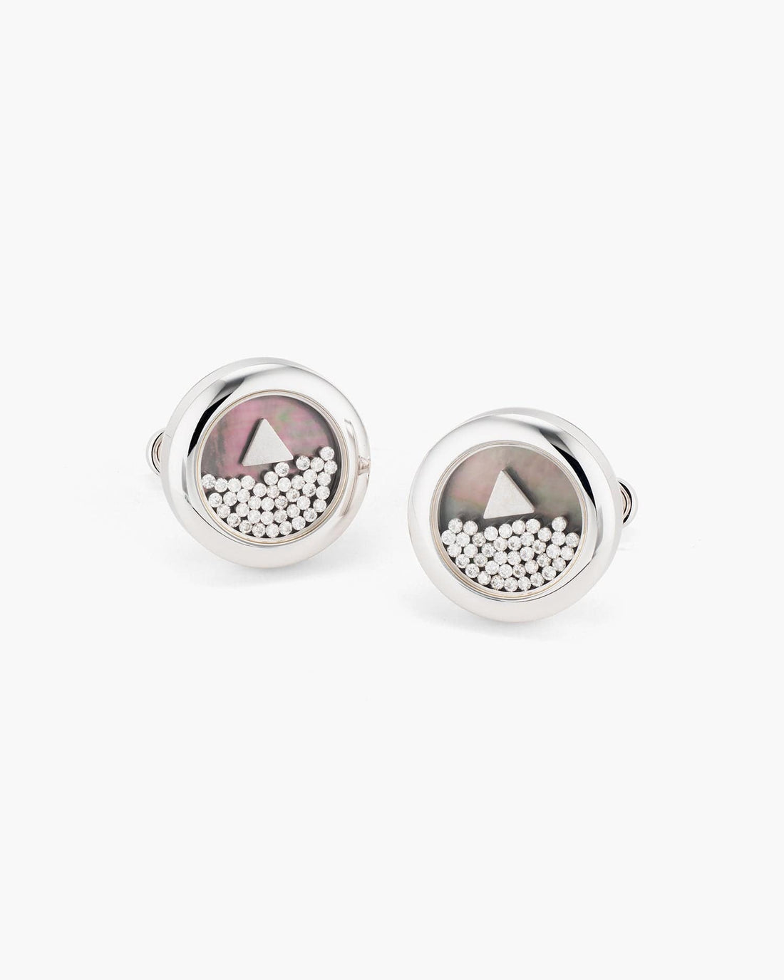 Diamond and Black Mother of Pearl Floating Cufflinks – Ronald Abram