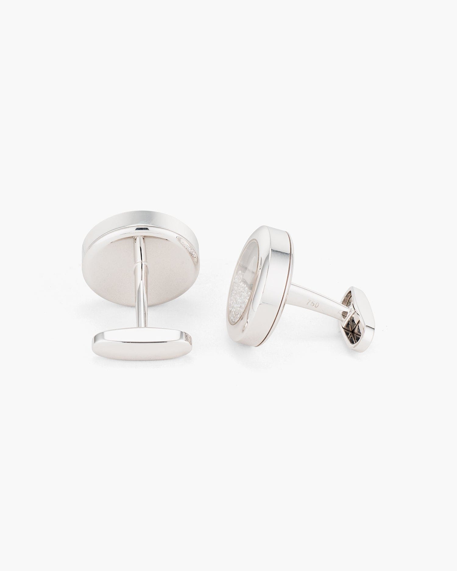 Diamond and Black Mother of Pearl Floating Cufflinks – Ronald Abram