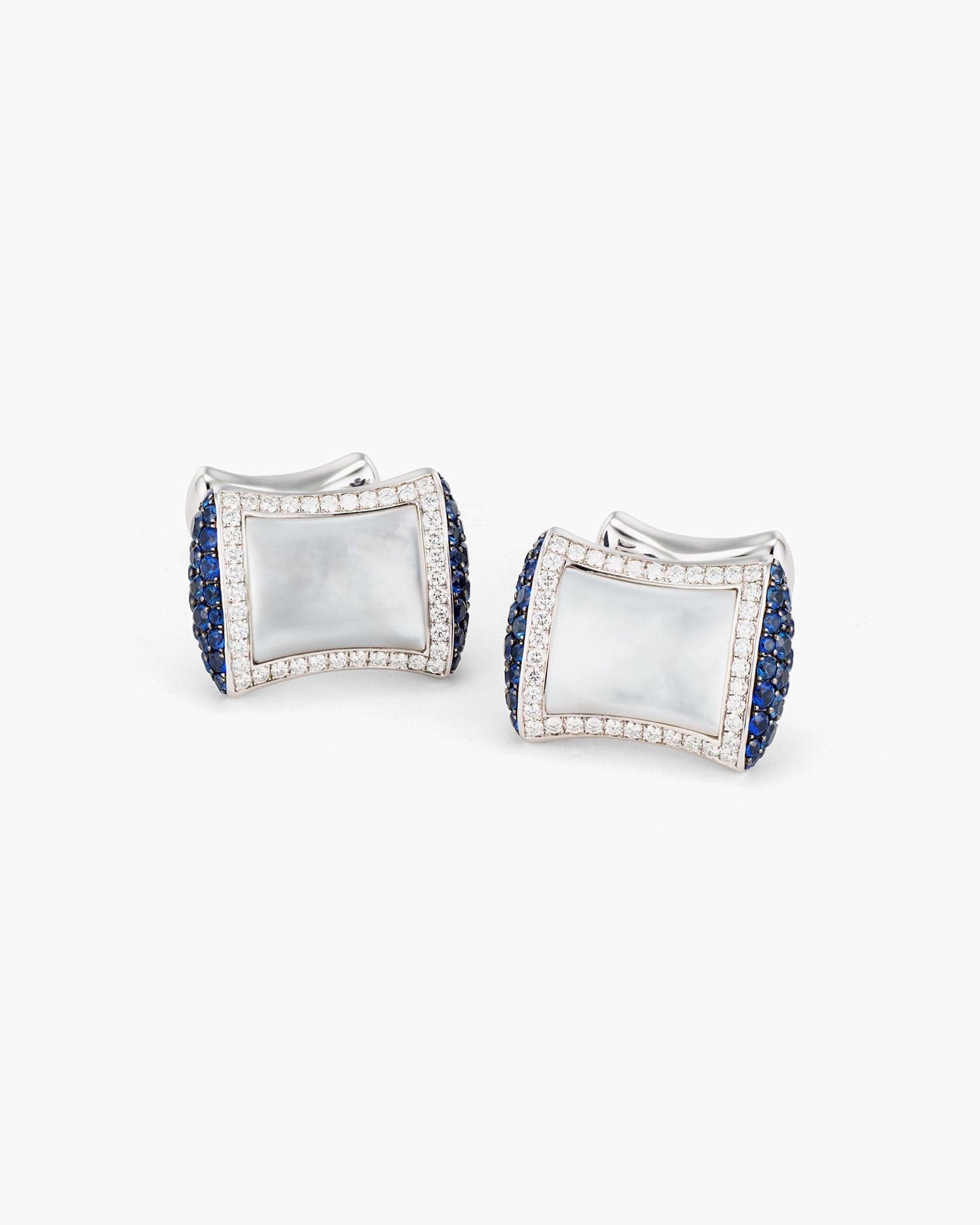 Diamond, Sapphire and Mother of Pearl Bow Cufflinks – Ronald Abram