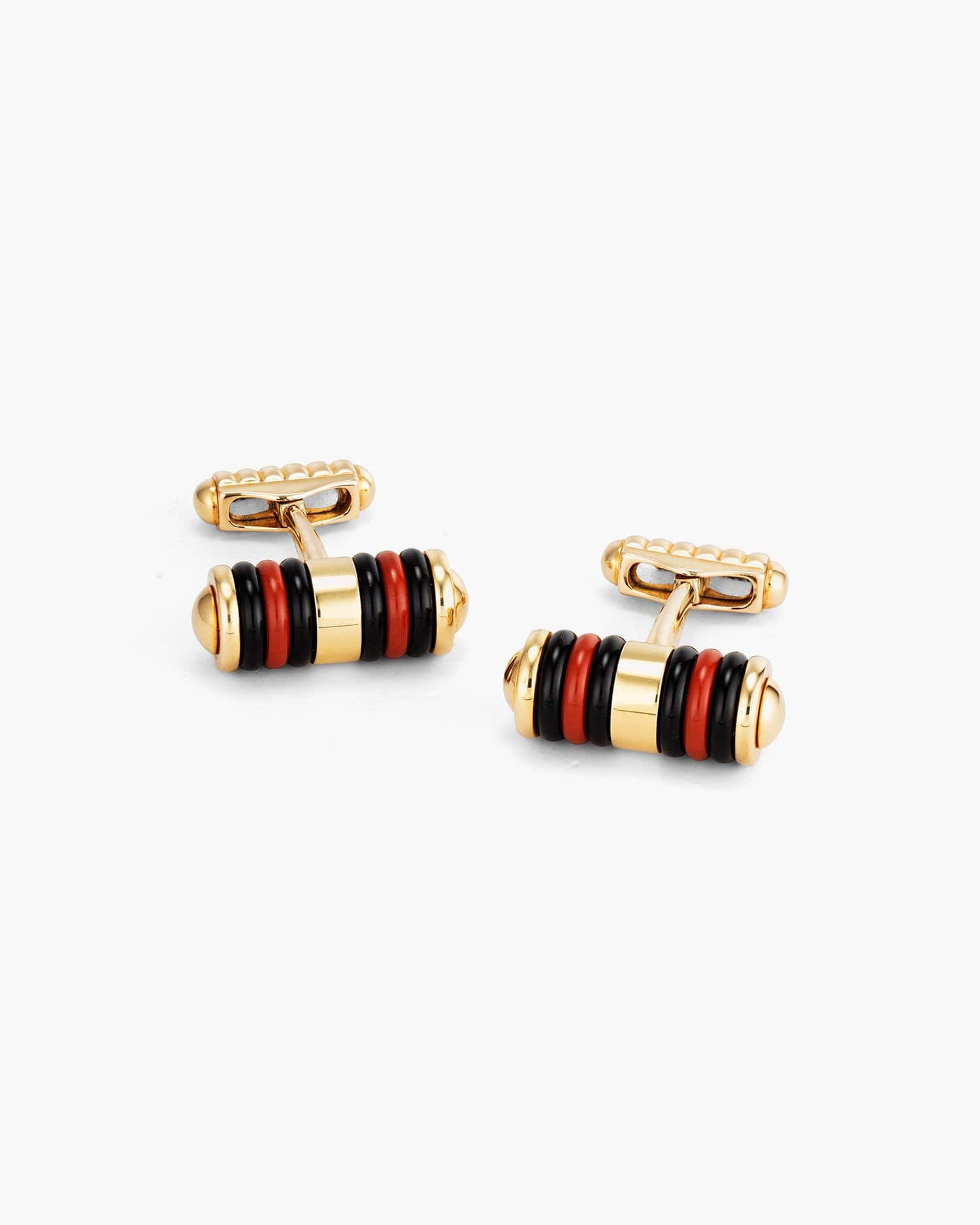 Jasper and Onyx Cylinder Cufflinks – Ronald Abram