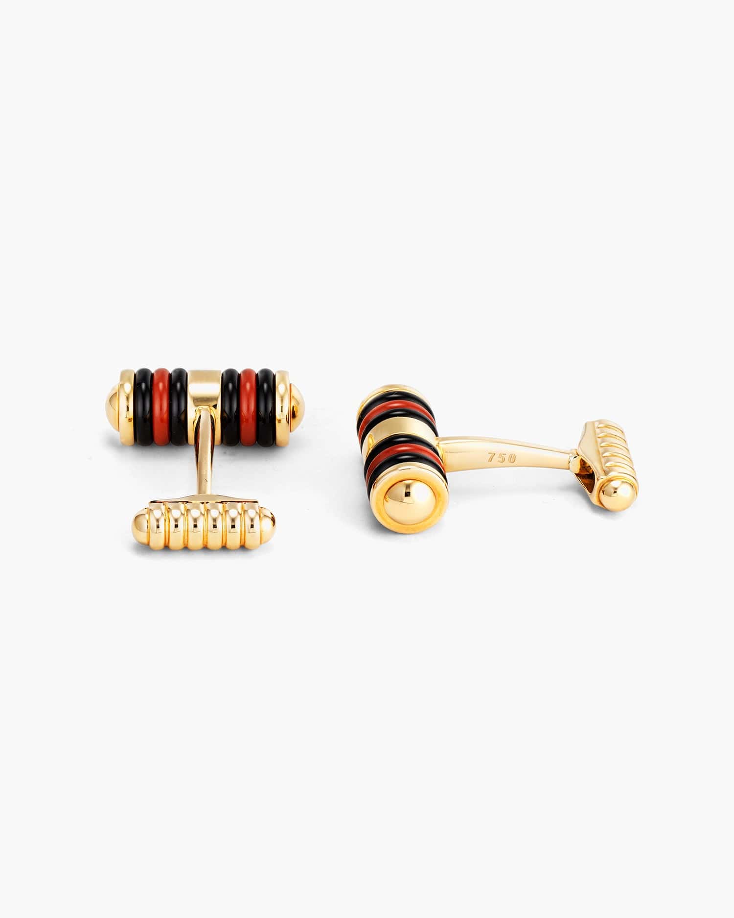 Jasper and Onyx Cylinder Cufflinks – Ronald Abram